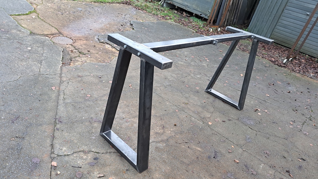 Metal Table Frame Base 'trapezium' Design Retro Industrial Steel Desk ...