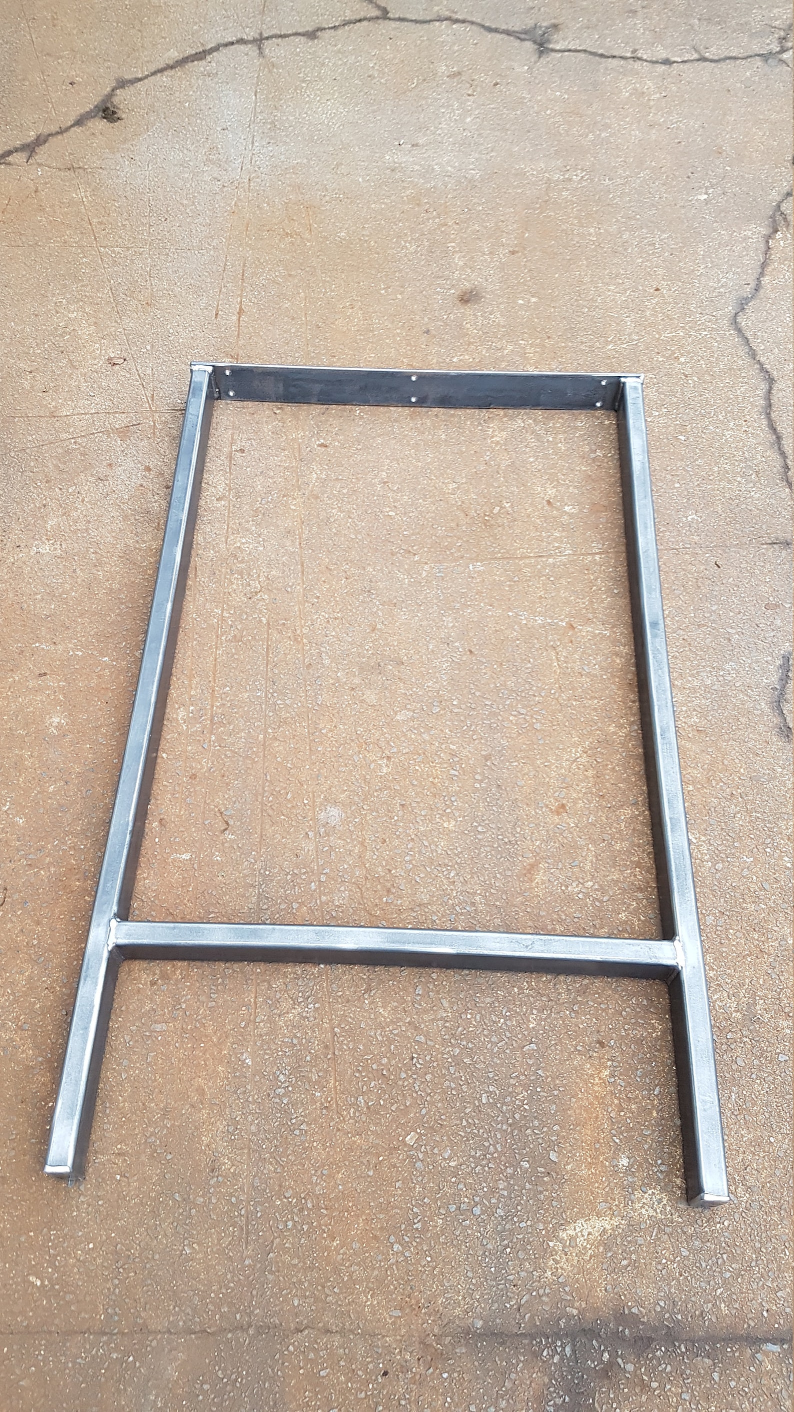 Single One 'H' Design Box Section Leg Retro Industrial Steel Metal ...