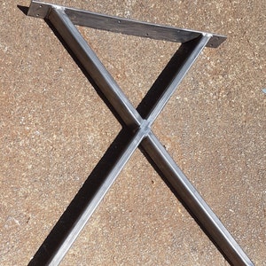 Single One X-style Box Section Leg Retro Industrial Steel Metal Dining ...