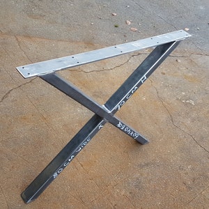 Single One X-style Box Section Leg Retro Industrial Steel Metal Dining ...