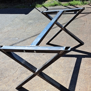 Metal Table Base Frame 'X' Design Retro Industrial Steel Desk Bar ...