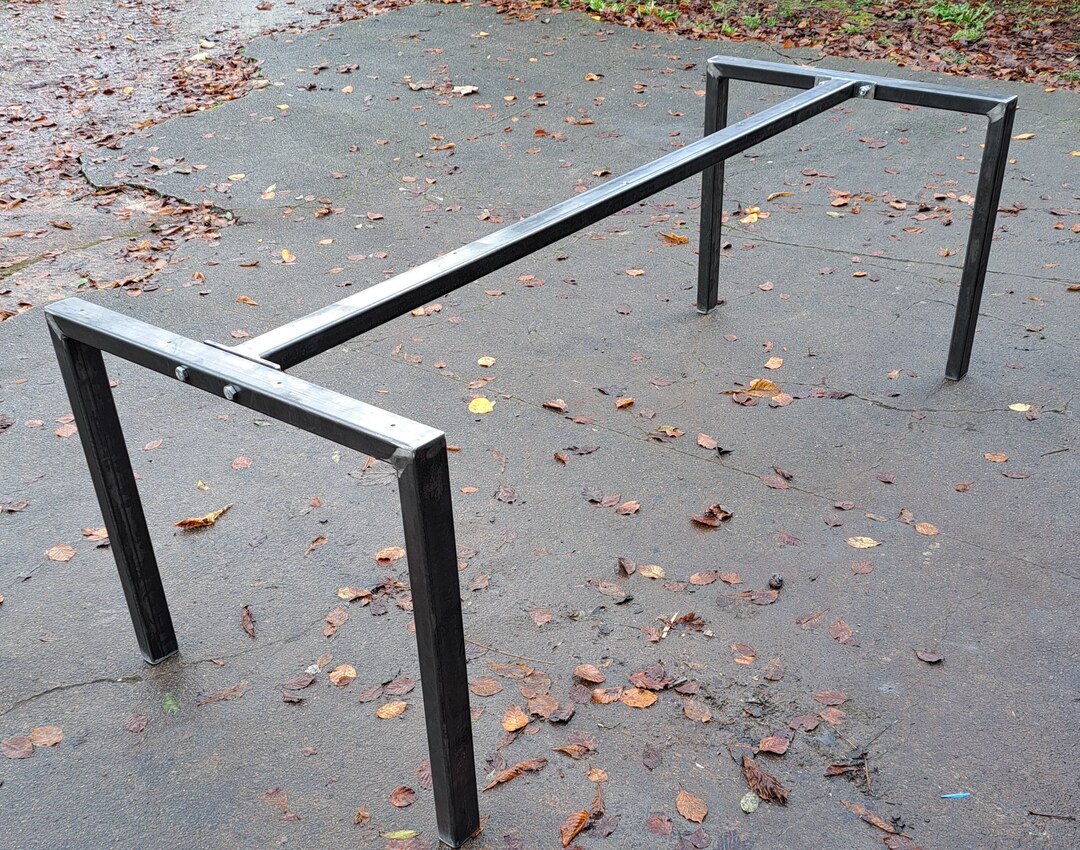 Sturdy Open Ended Metal Table Frame Retro Industrial Steel Desk Bar ...