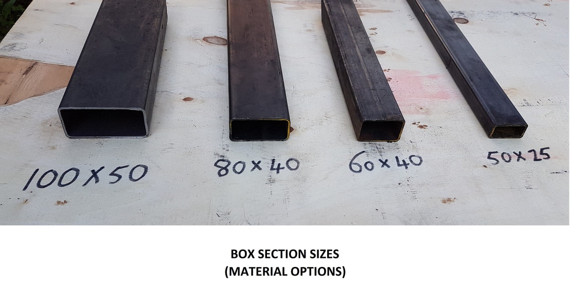 Single One 'H' Design Box Section Leg Retro Industrial Steel Metal ...