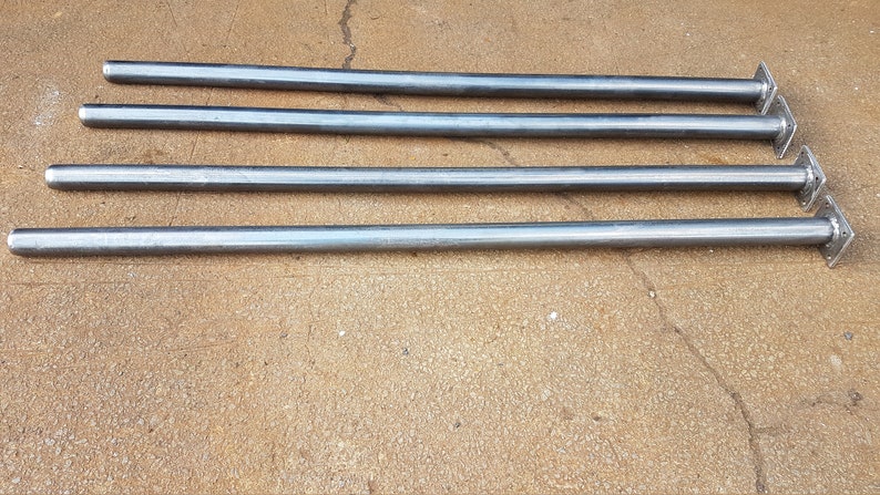 Set of 4 Round Tube Steel Metal Straight Legs Table Coffee Bench Desk ...