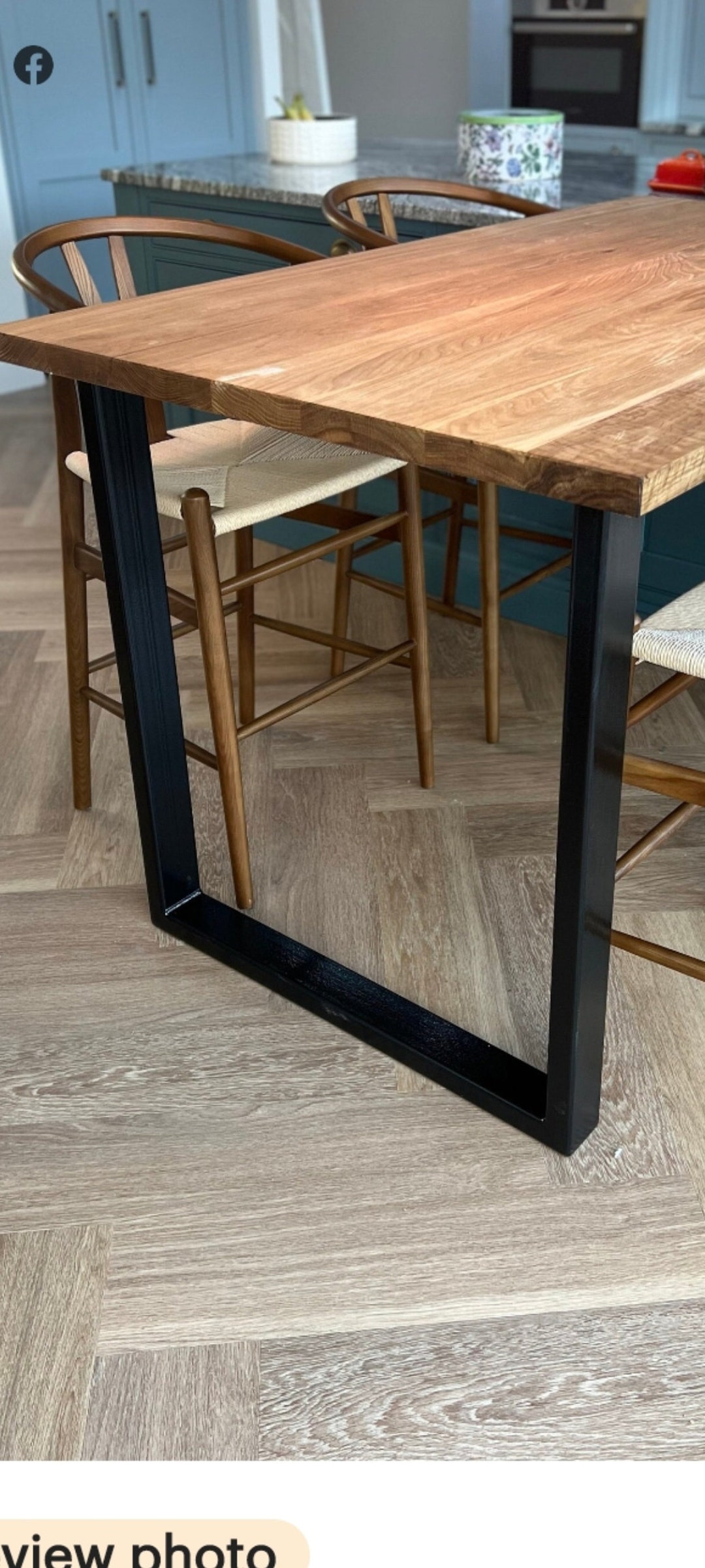 Single One Metal Breakfast Bar High Table Leg up to 110cm High and 90cm ...