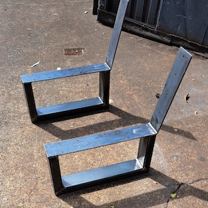 Pair of Metal Bench Legs With Back Support Industrial Look Heavy Duty ...