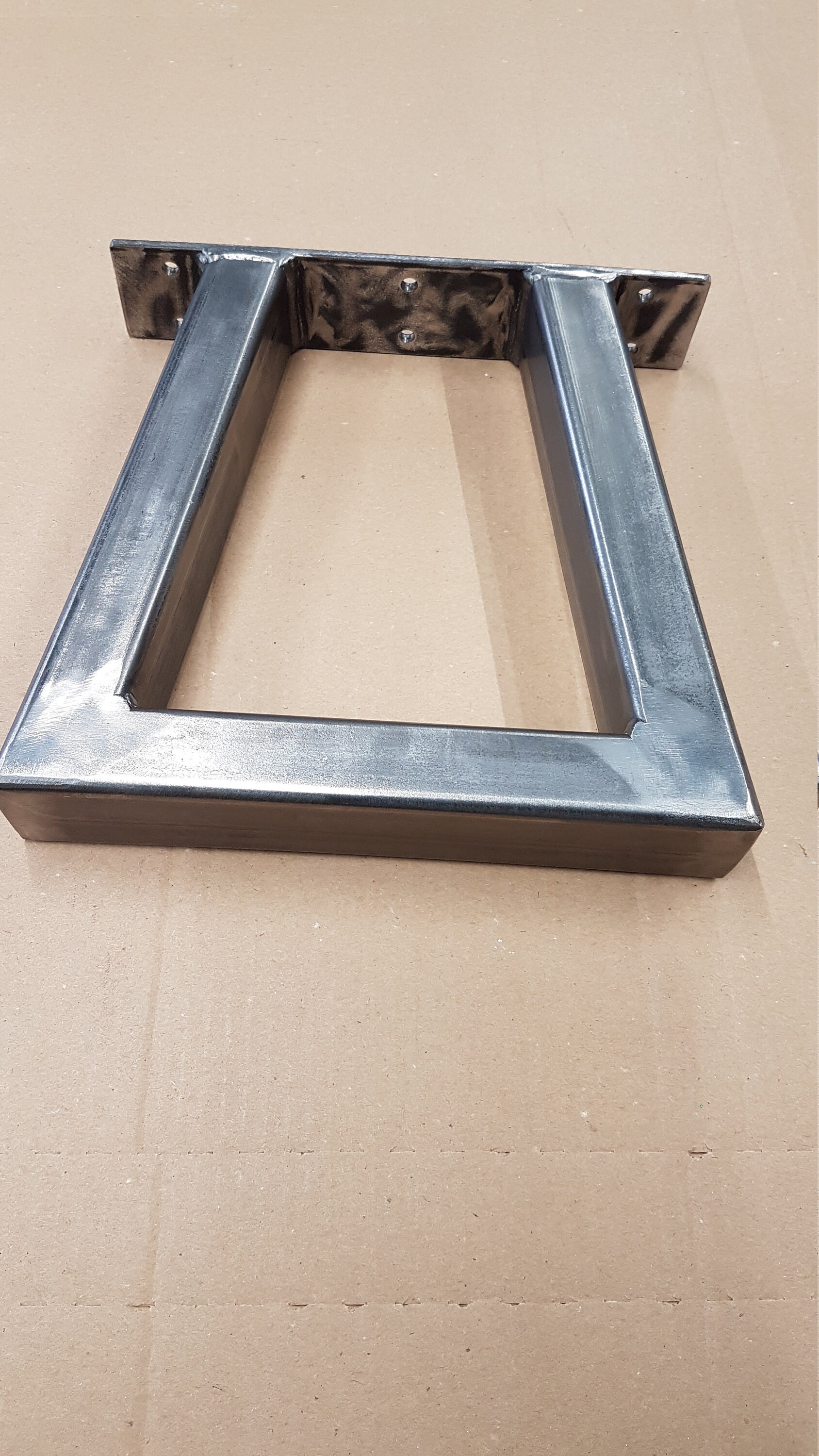 Single One Trapezium Box Section Leg Retro Industrial Steel Metal ...