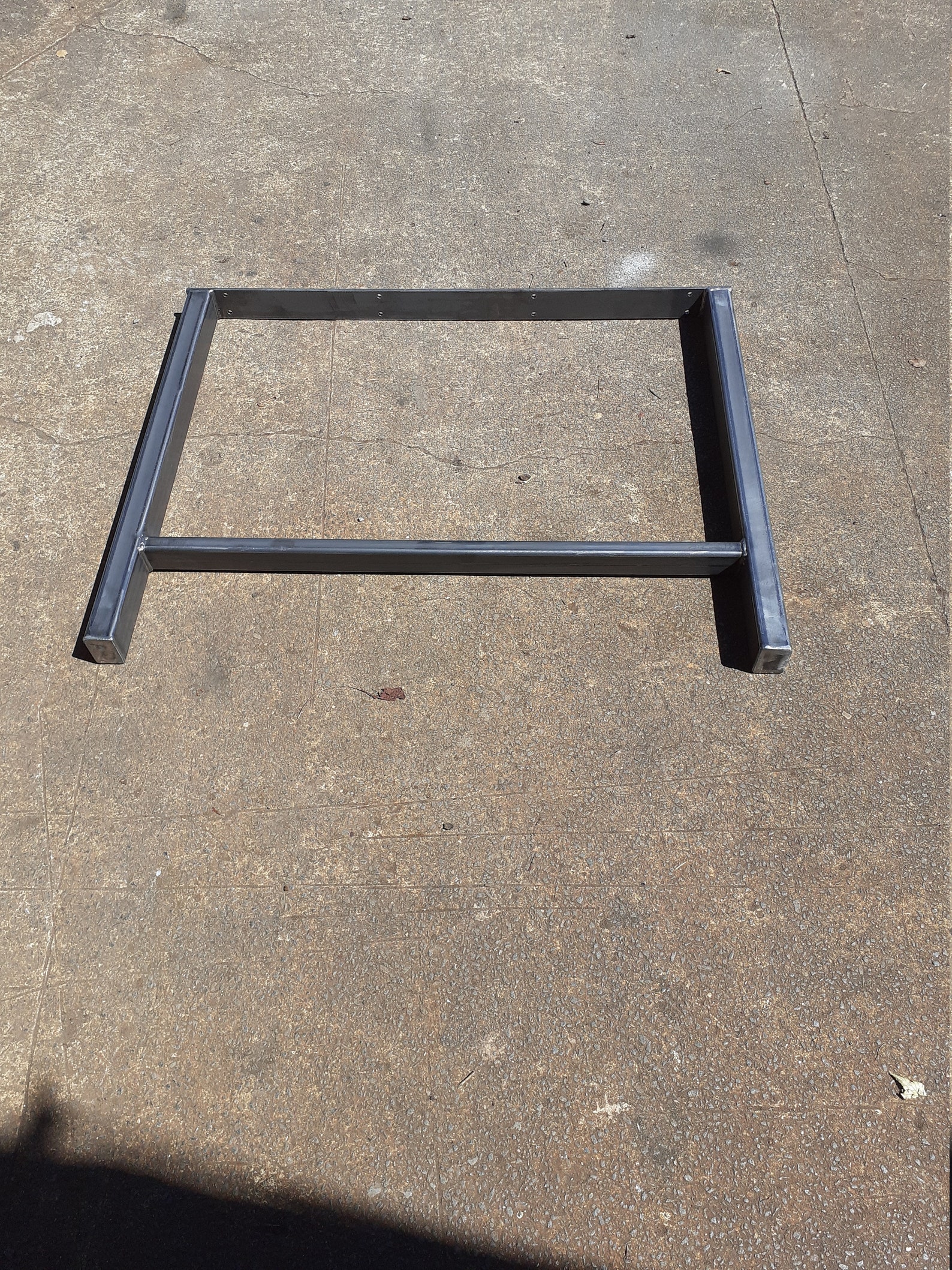 Single One 'H' Design Box Section Leg Retro Industrial Steel Metal ...