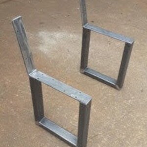 Pair of Metal Bench Legs With Back Support Industrial Look Heavy Duty ...