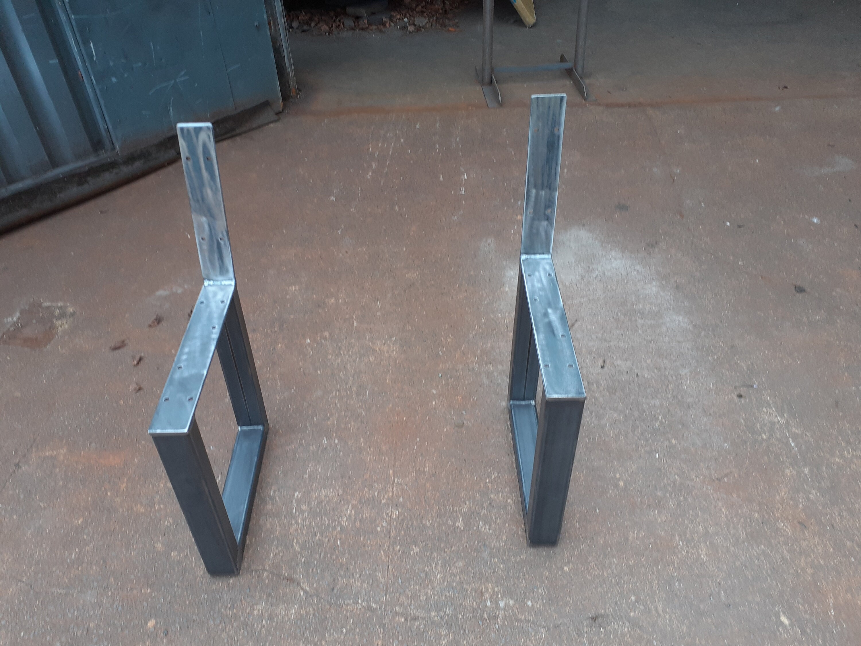 Pair of Metal Bench Legs With Back Support Industrial Look - Etsy UK