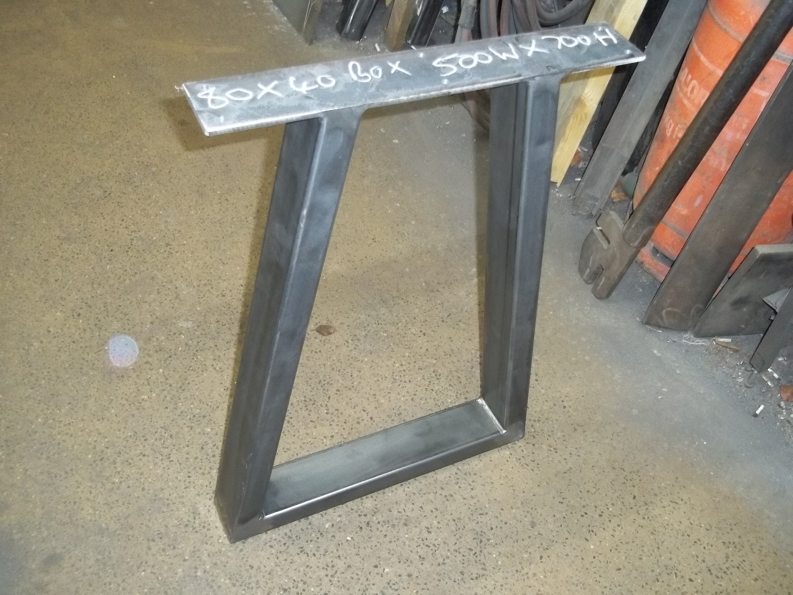 Single One Trapezium Box Section Leg Retro Industrial Steel Metal ...