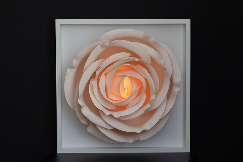 LED Rose / Home Interior Picture / Big Wall Rose/ LED Wall Art | Etsy