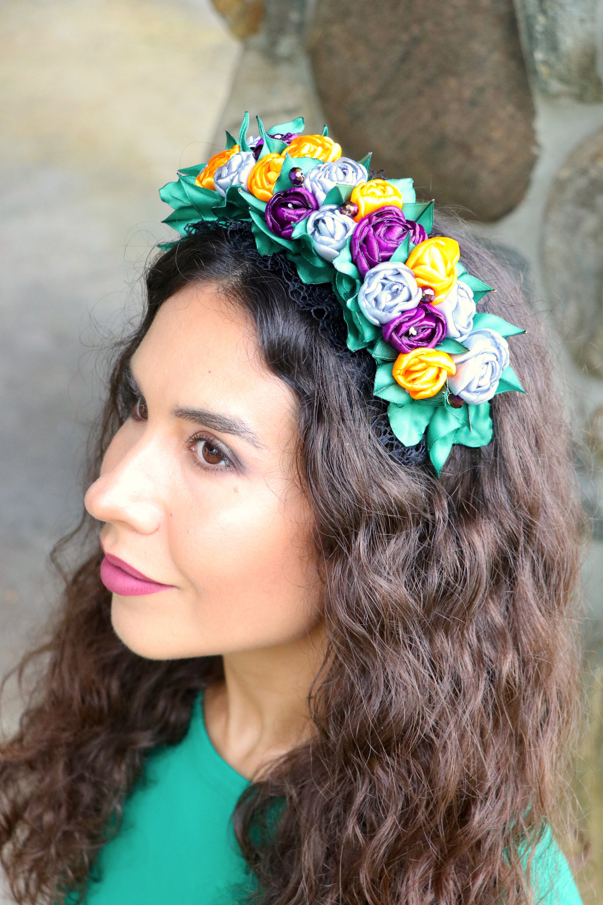 Autumn Bridal Flower Headband, Fall Flower Crown, Wedding Floral Wreath ...