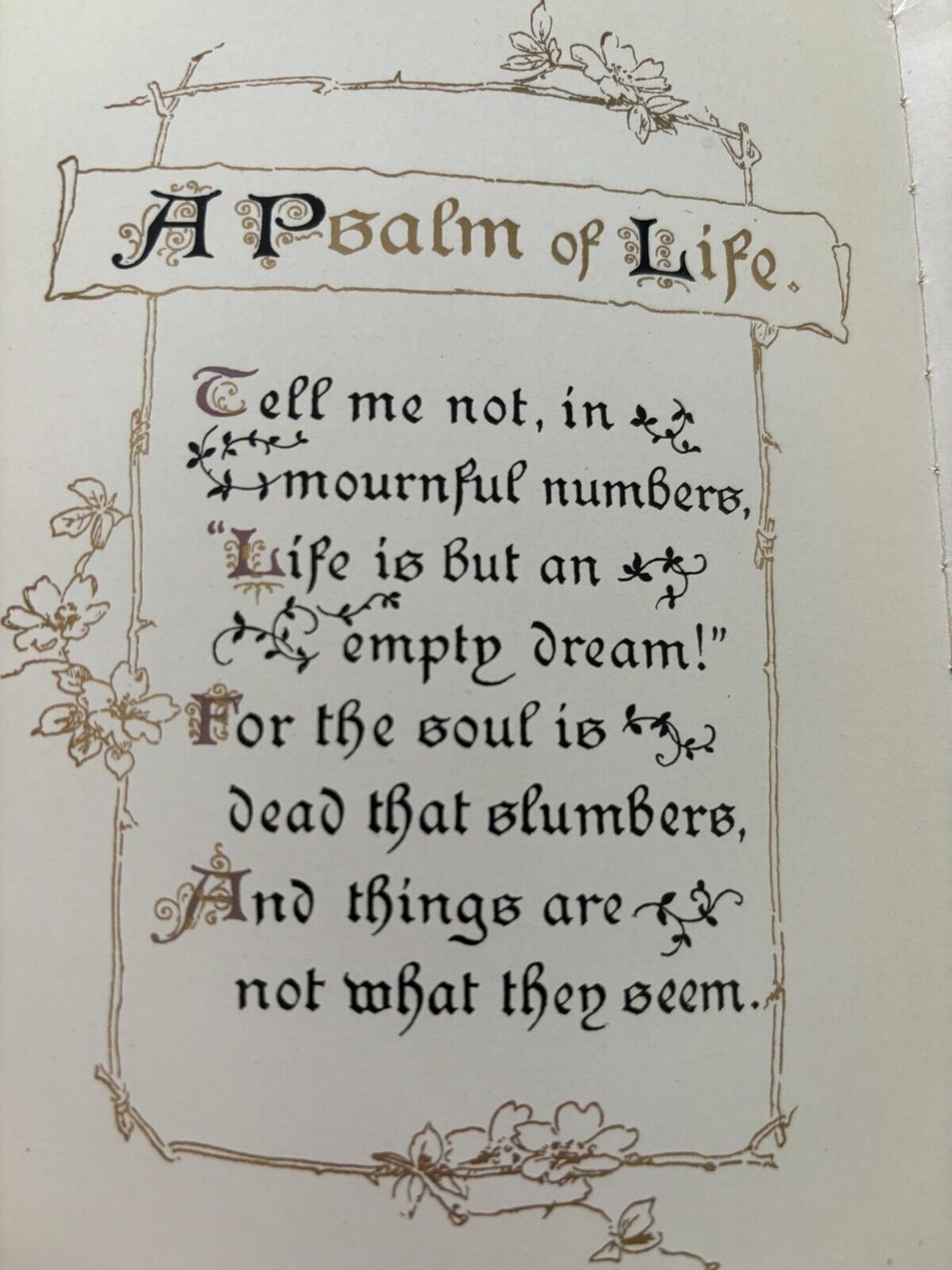 A Psalm of Life by Henry Wadsworth Longfellow Hardcover Antique Book - Etsy