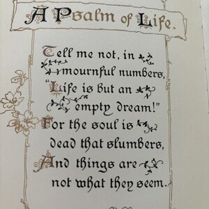A Psalm of Life by Henry Wadsworth Longfellow Hardcover Antique Book - Etsy