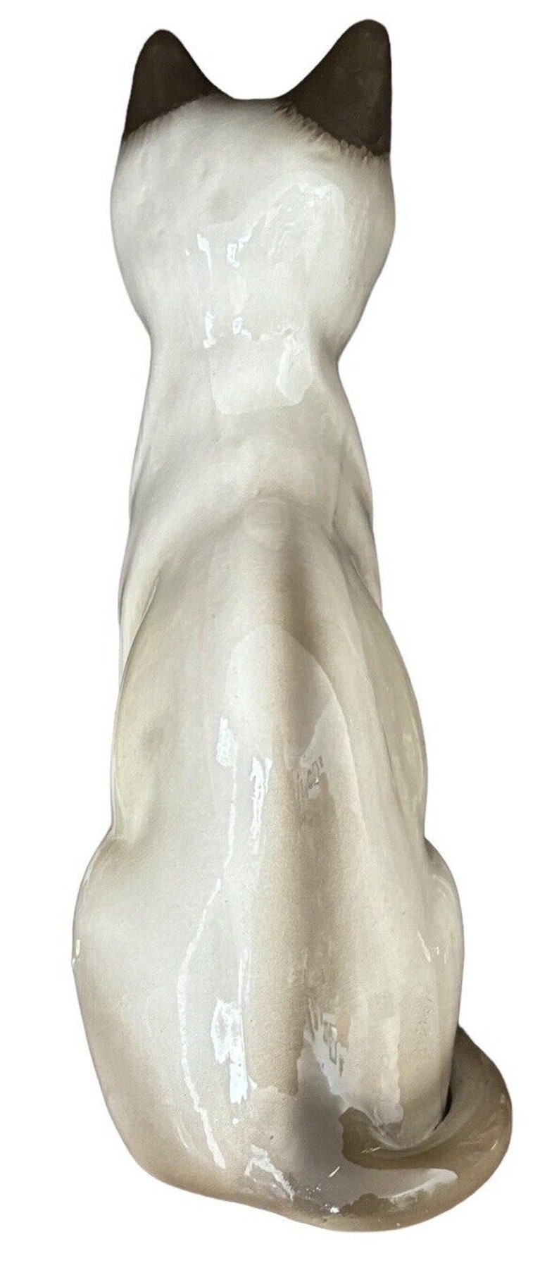Galle Style Chocolate Point Siamese Cat Figurine Blue Glass Marble Eyes ...