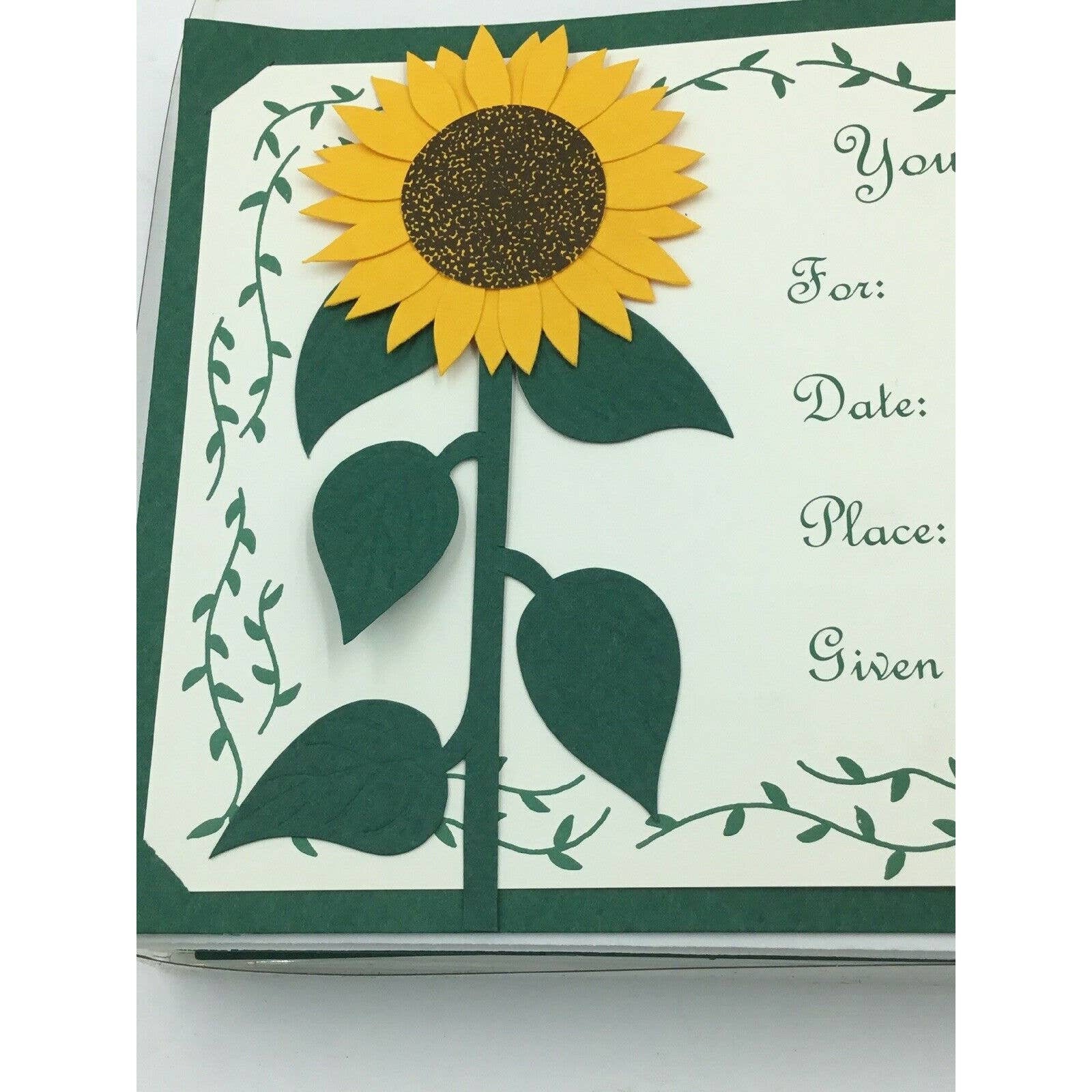 Set of 8 VINTAGE Meri-meri Sunflower Invitations W/ Envelopes Hand-made ...