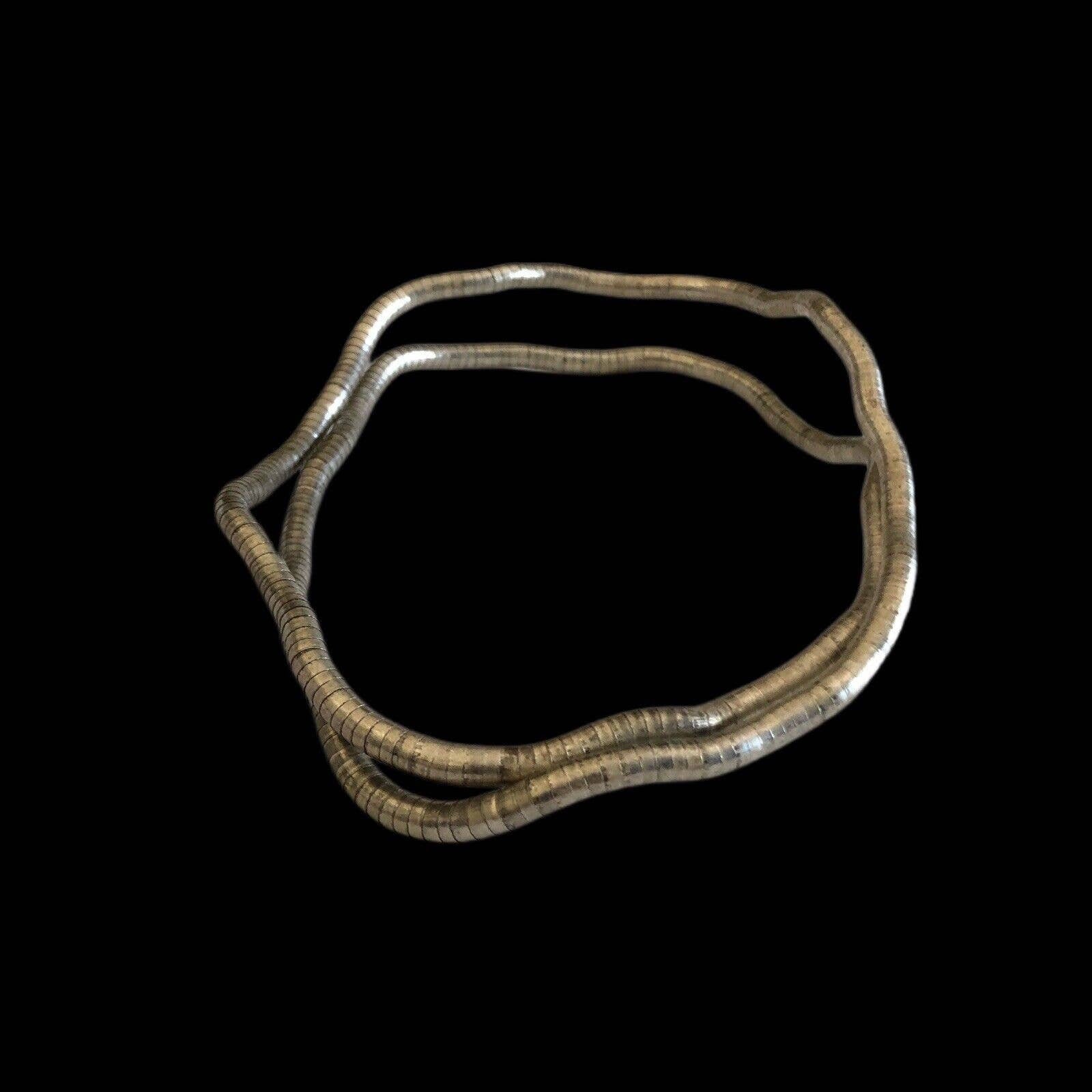70s Silver Tone Reticulated Shapable Bendable Necklace or Bracelet ...