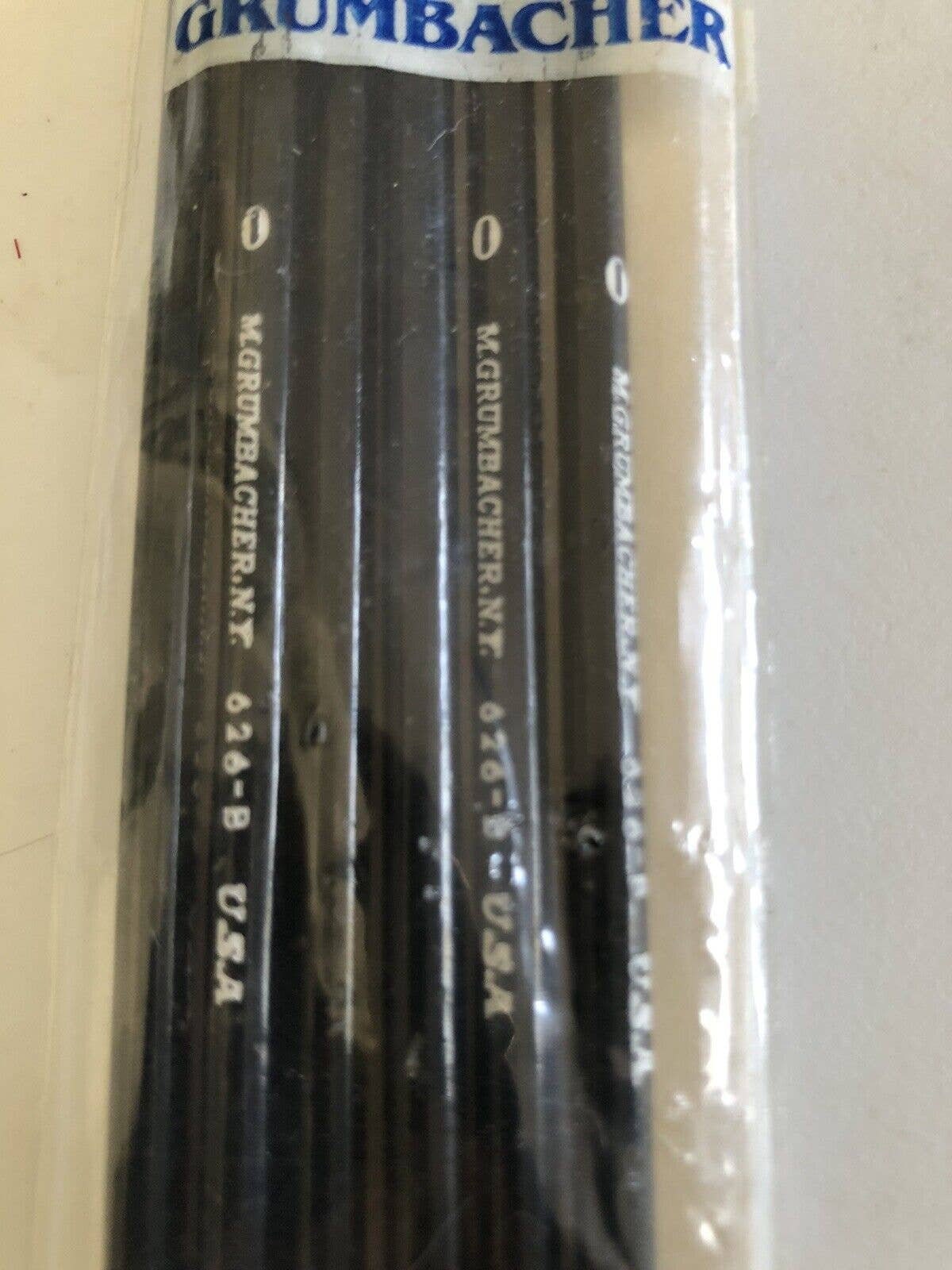 Set of 6 Vintage M. Grumbacher 626-B Flat Artist Fine Arts Brush Size 0 ...