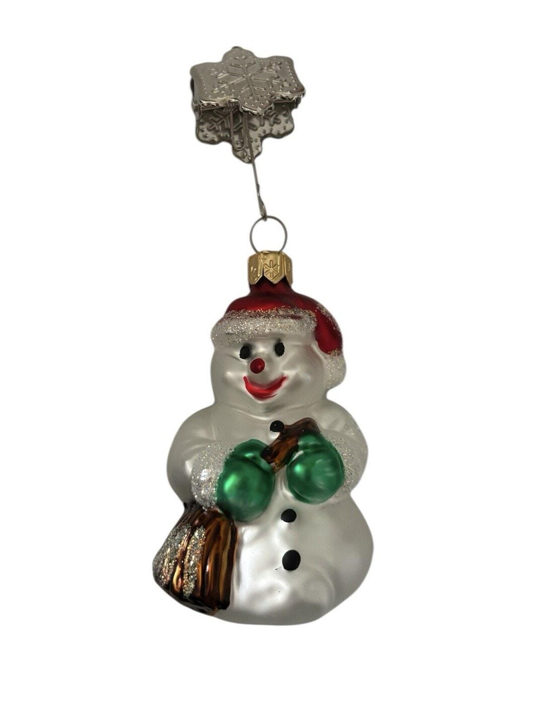Snowman Mouth Blown Glass Tree Ornament Impuls Christmas Hand Painted ...