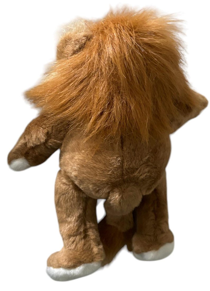 HTF Realistic Lion Plush Stuffed Animal 11”vintage Standing Glass Blue ...