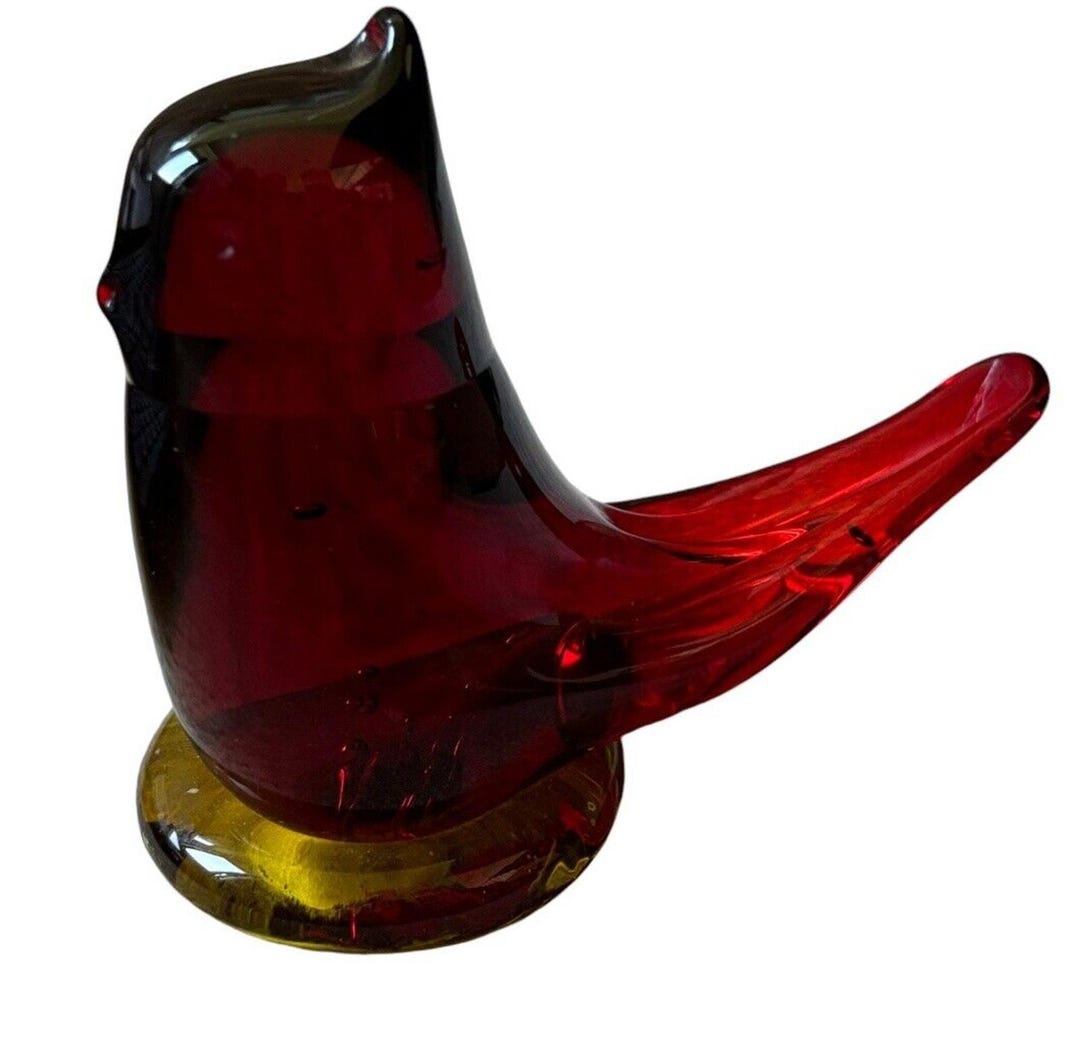 Red Amberina Titan Glass Cardinal of Love Vintage Ultraviolet Glass ...