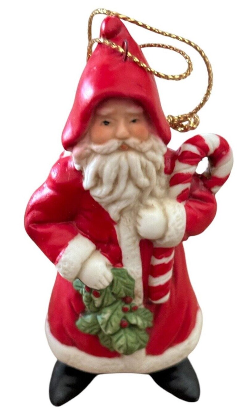 Father Christmas Santa Claus St. Nick Candy Cane Ornament Vintage ...