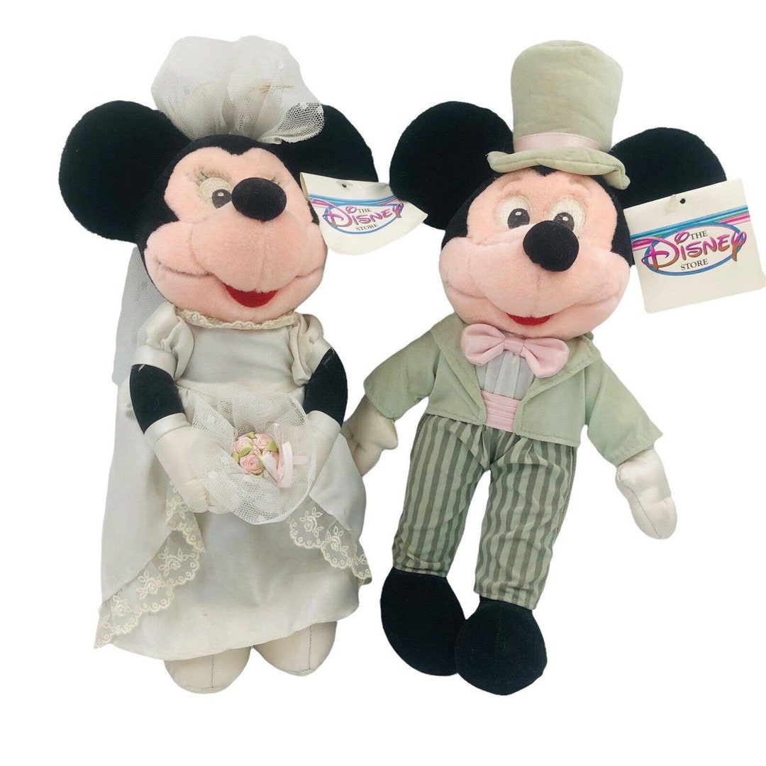 VTG W/ Tags Disney Store Bride & Groom Mickey Minnie Mouse Wedding ...