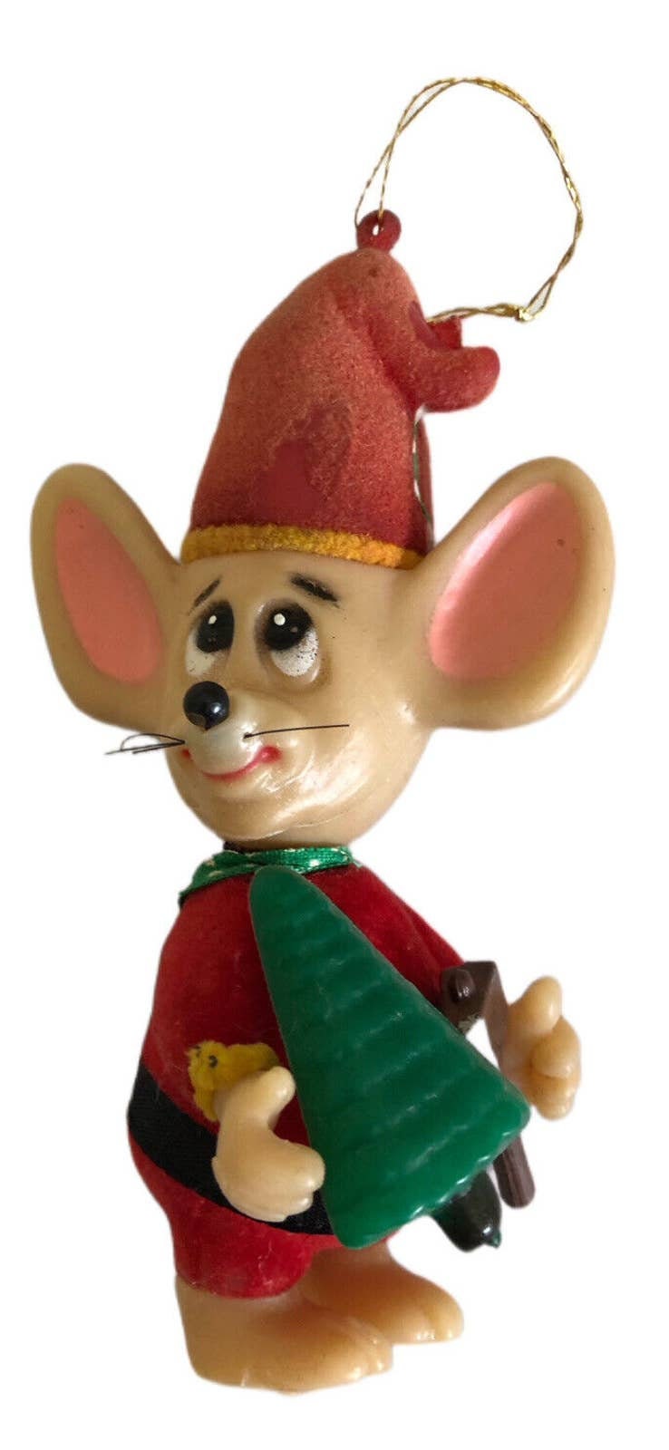 Vintage Jasco Merry Mice Mouse Flocked Christmas Ornament Hong Kong ...