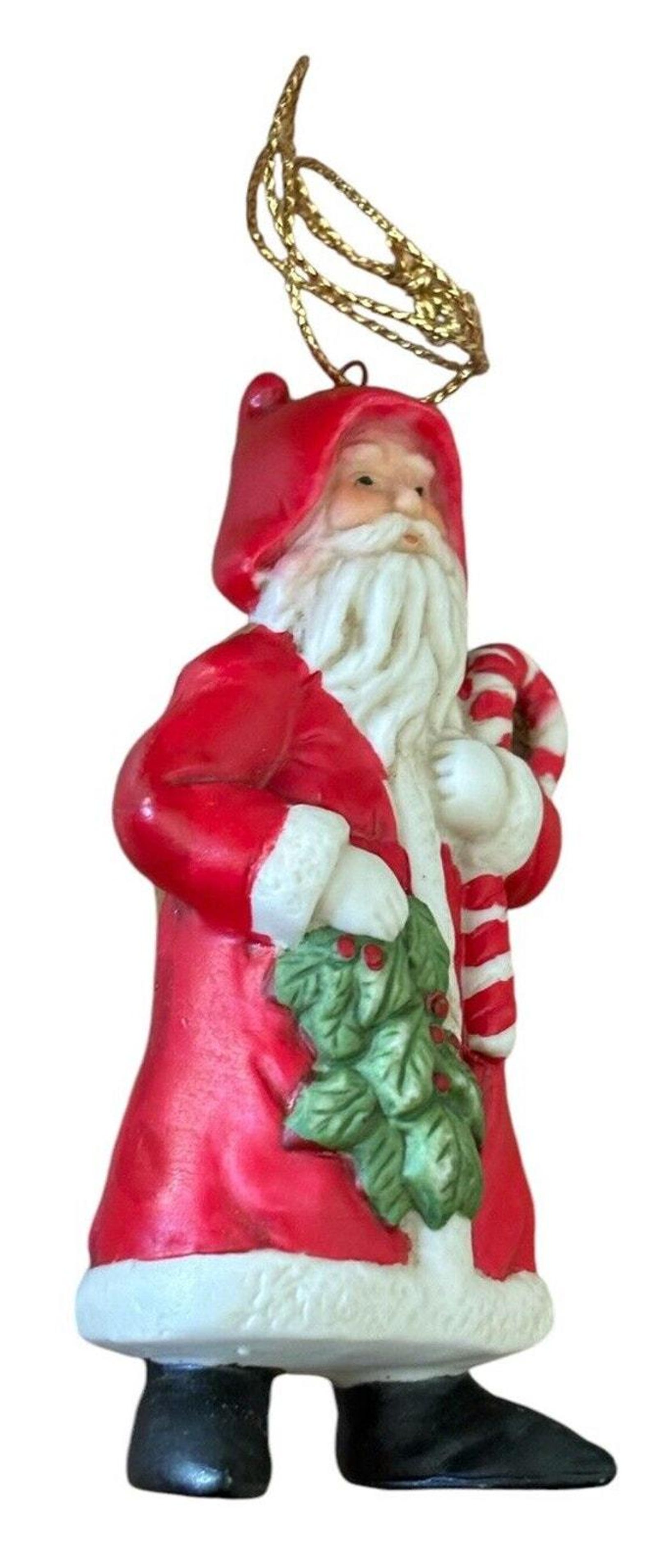 Father Christmas Santa Claus St. Nick Candy Cane Ornament Vintage ...