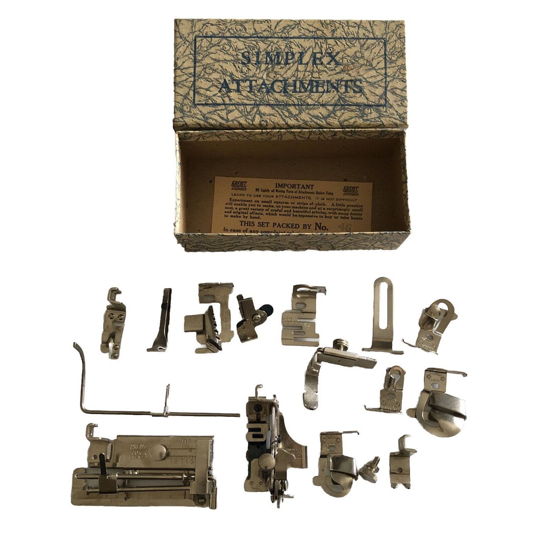 Greist Sewing Machine Attachments Tucker Binder Hemmers Edger Vintage ...