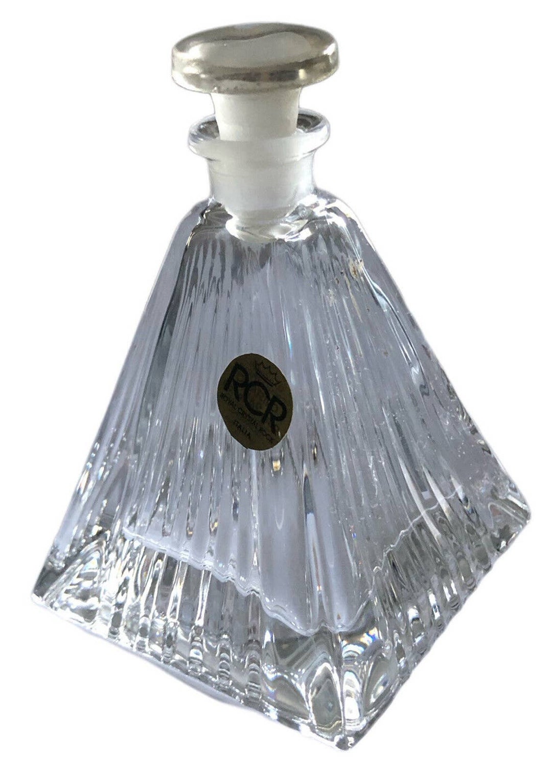 RCR Royal Crystal Rock 5" Pyramid Crystal Perfume Bottle With Stopper ...
