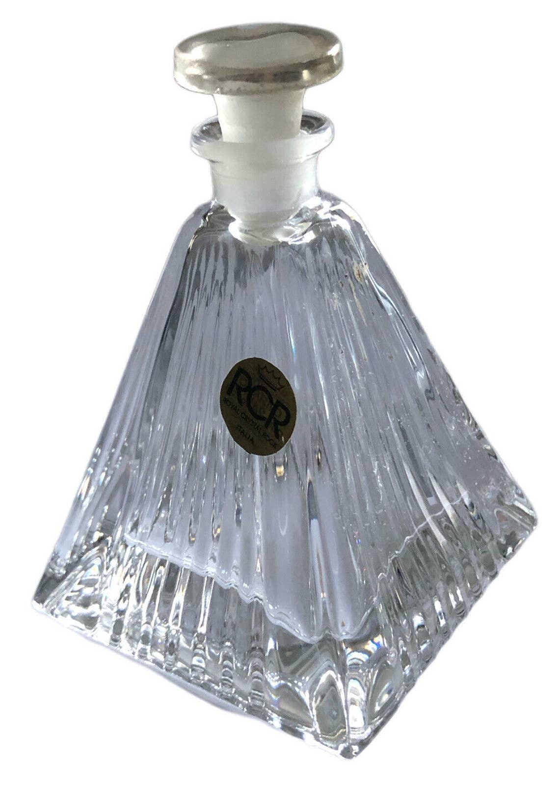 RCR Royal Crystal Rock 5" Pyramid Crystal Perfume Bottle With Stopper ...
