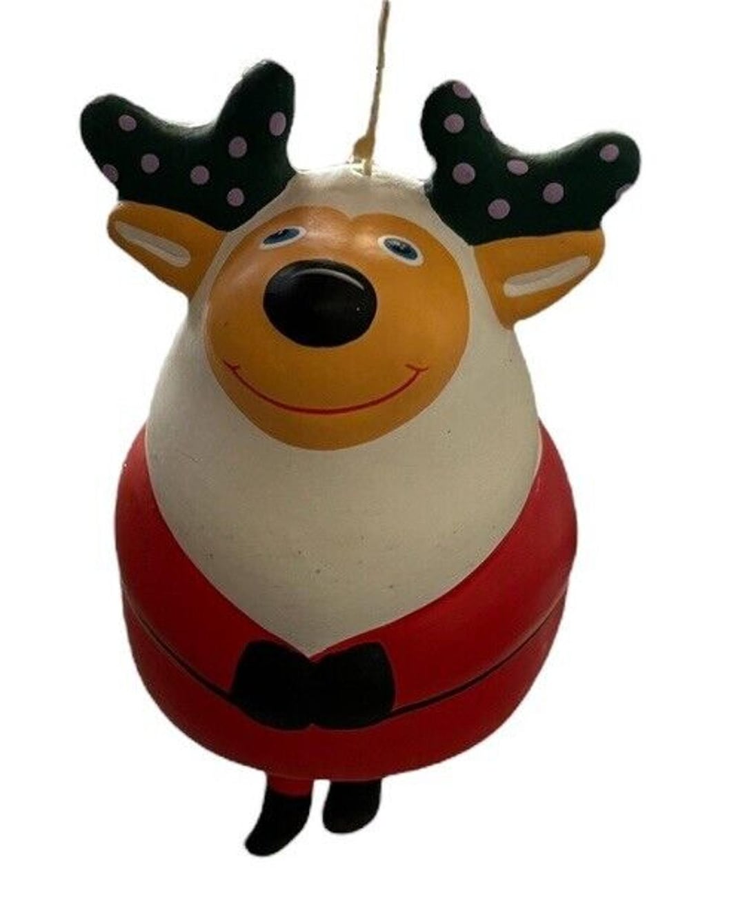 Christmas Tree Ornament Reindeer Terra Cotta Clay Pottery Dangle Legs ...