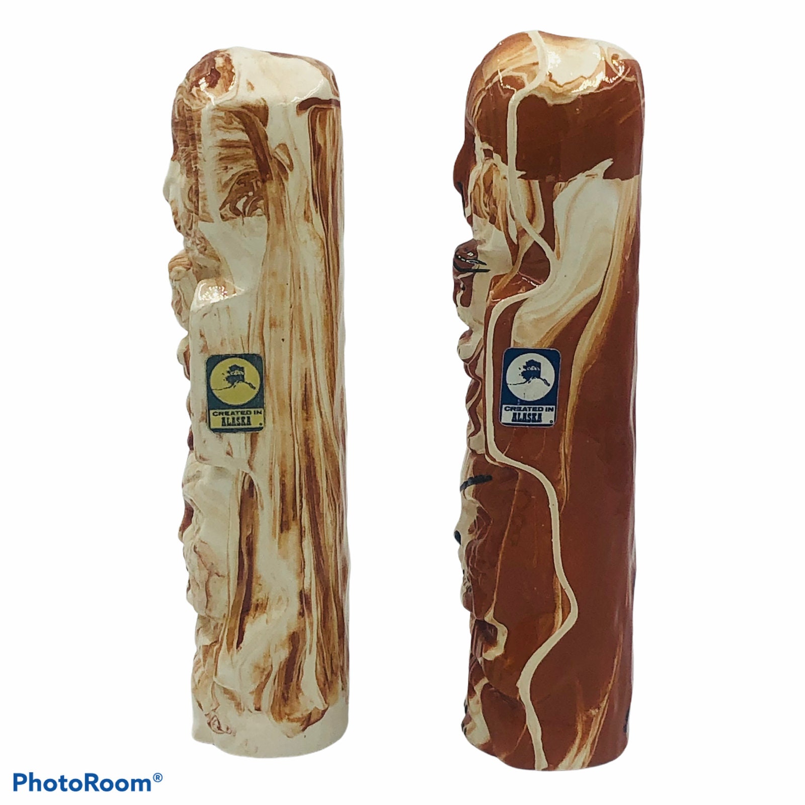 Set of 2 Alaska Sitka Clay Hand Made Ceramic Pottery Totem - Etsy