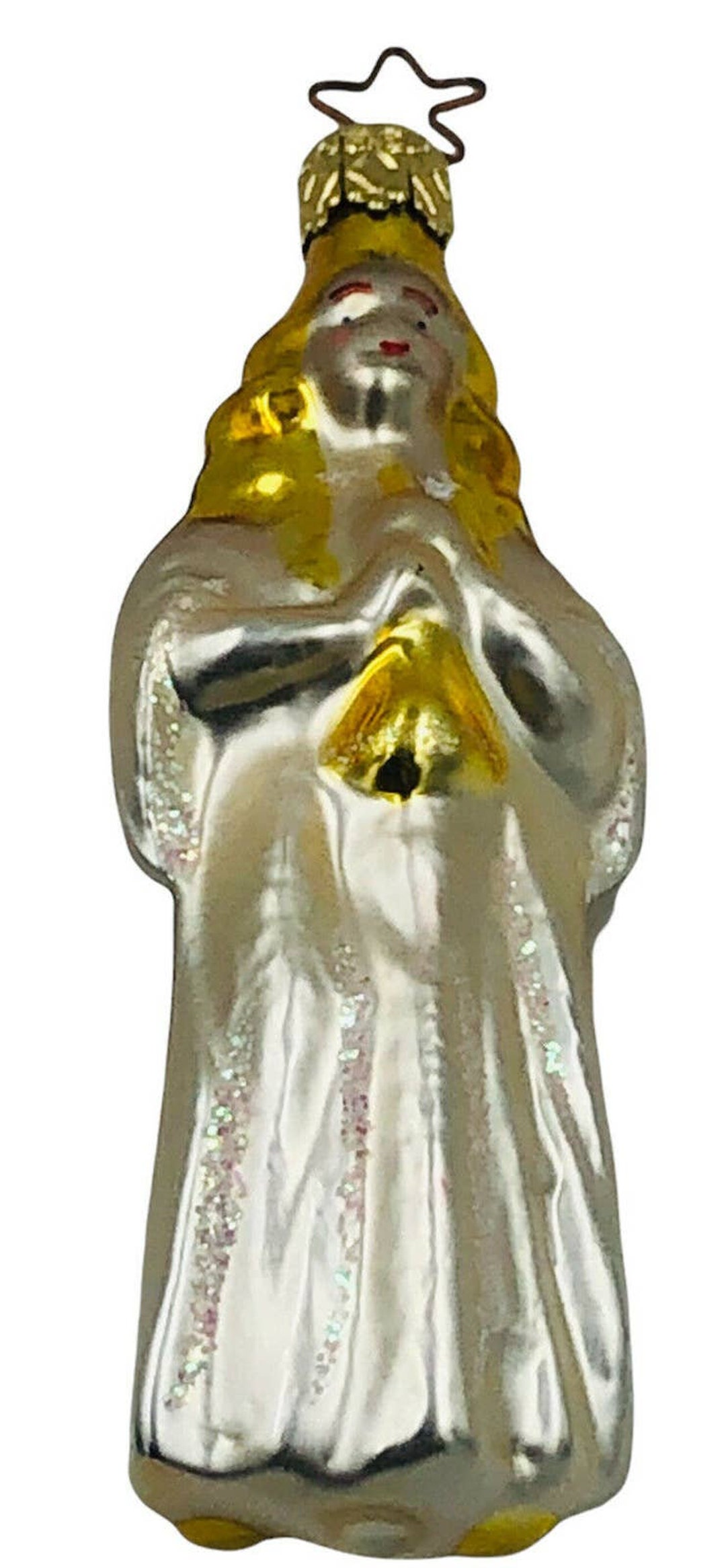 Vintage Inge-glas Figural Blown Glass Christmas Ornament ~ ANGEL With ...