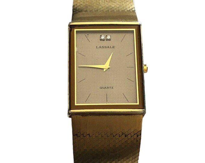 Lassale Seiko Gold Plated Diamond Dial Quartz Watch Japan 1220-5429 Vintage - Etsy