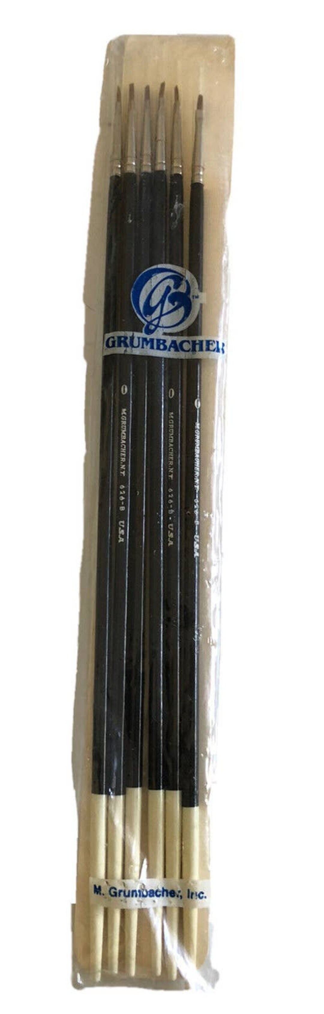 Set of 6 Vintage M. Grumbacher 626-B Flat Artist Fine Arts Brush Size 0 ...