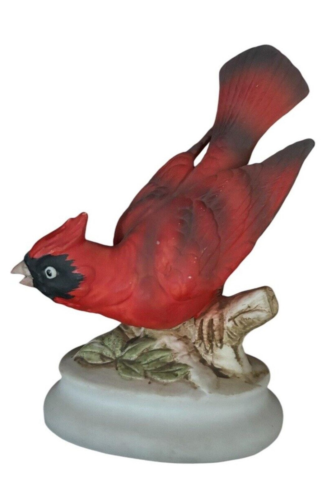 Red Cardinal Figurine Head Down Lefton Porcelain Japan Flower Sculpture ...