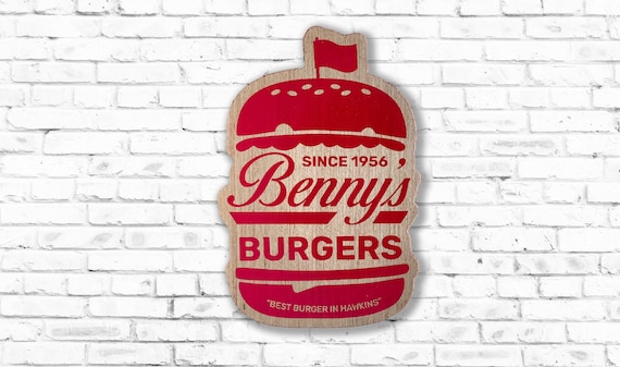Benny's Burgers Stranger Things Sign Home Decor - Etsy