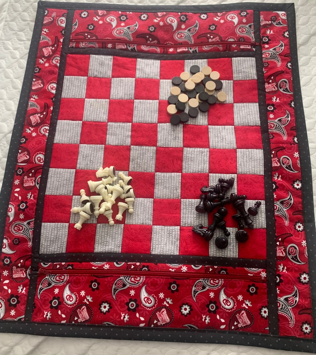 Quilted Portable Chess/checker Board - Made to Order - Etsy
