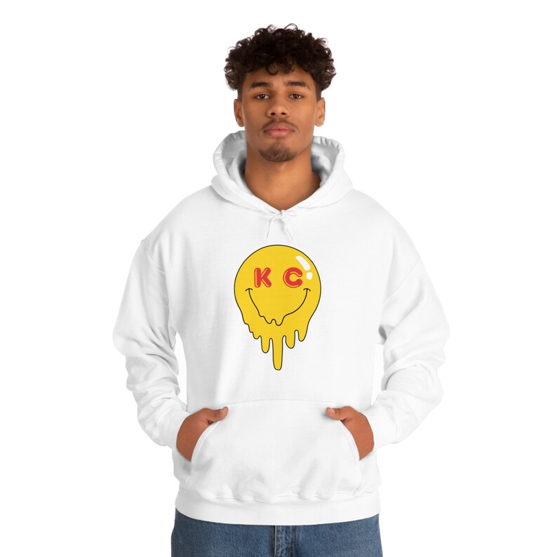 KC Melted Smiley Hooded Sweatshirt - Etsy