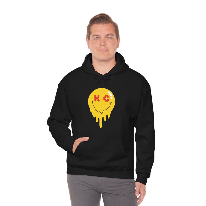 KC Melted Smiley Hooded Sweatshirt - Etsy