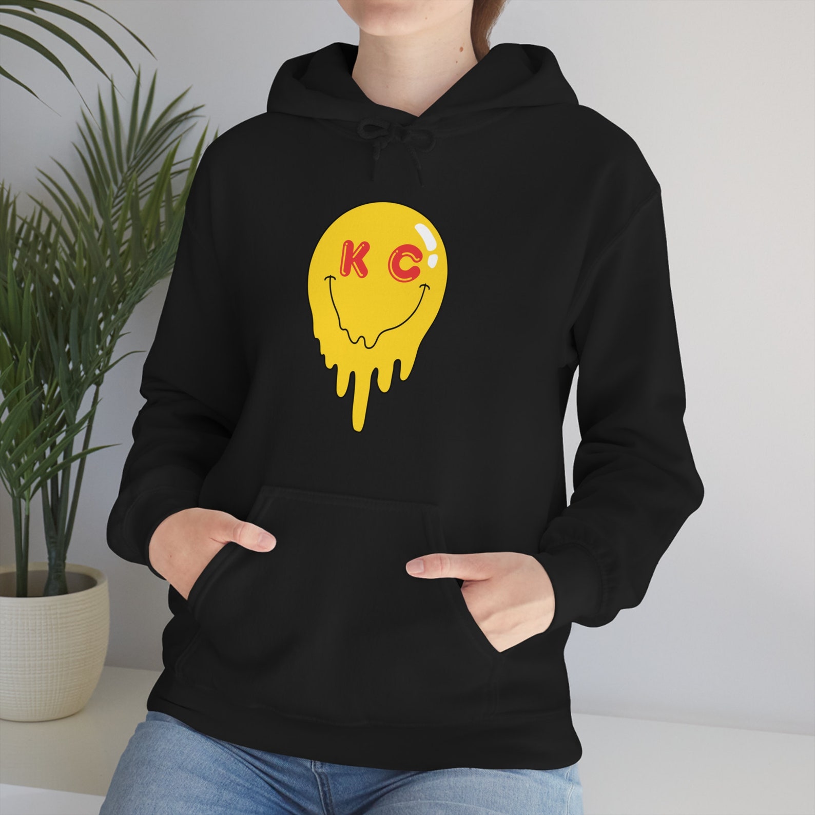KC Melted Smiley Hooded Sweatshirt - Etsy