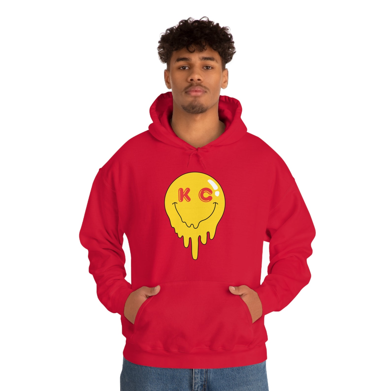 KC Melted Smiley Hooded Sweatshirt - Etsy