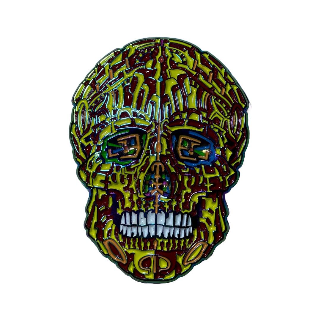 3D Skull Pin - "lava" Variant - Futuristic Style - Etsy