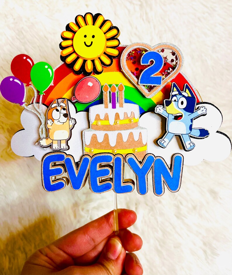 Bluey Inspired Cake Topper - Etsy