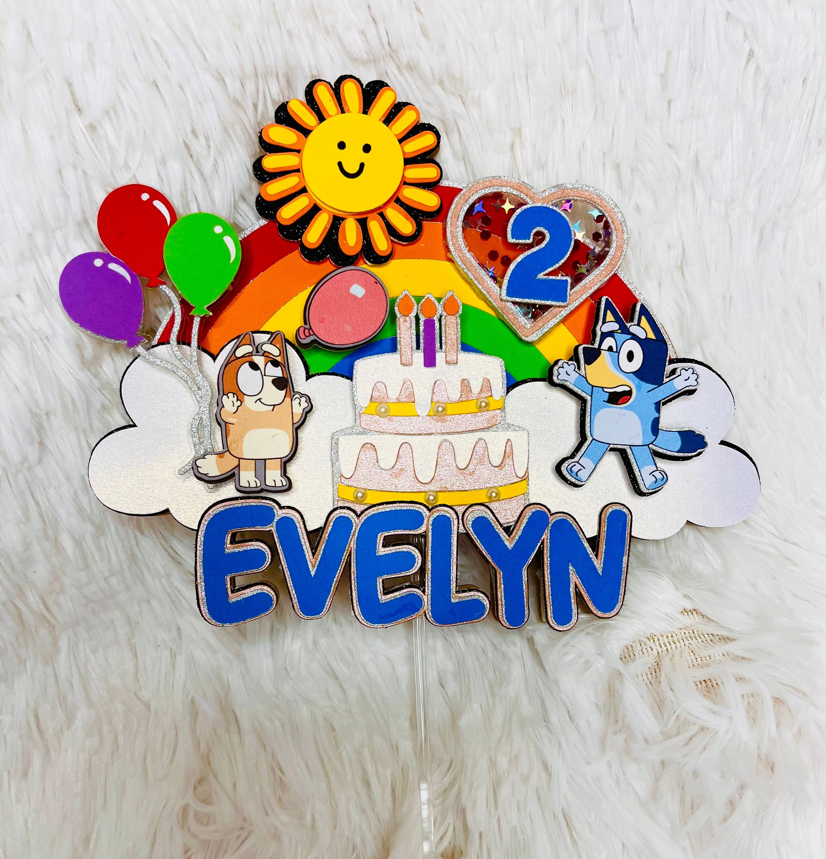 Bluey Inspired Cake Topper - Etsy