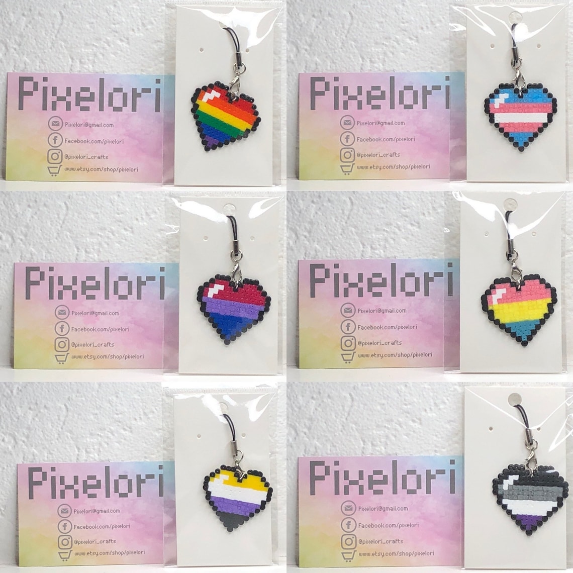 Rainbow Pride Flags Heart Zipper Pull Charm Trans Bi Enby Pan Asexual ...