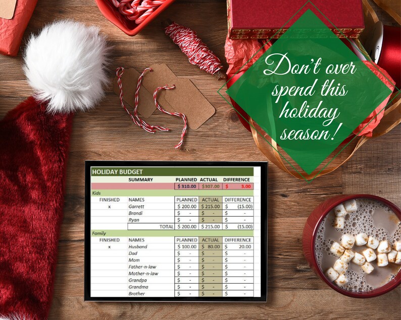 Christmas Budget Spreadsheet - Etsy